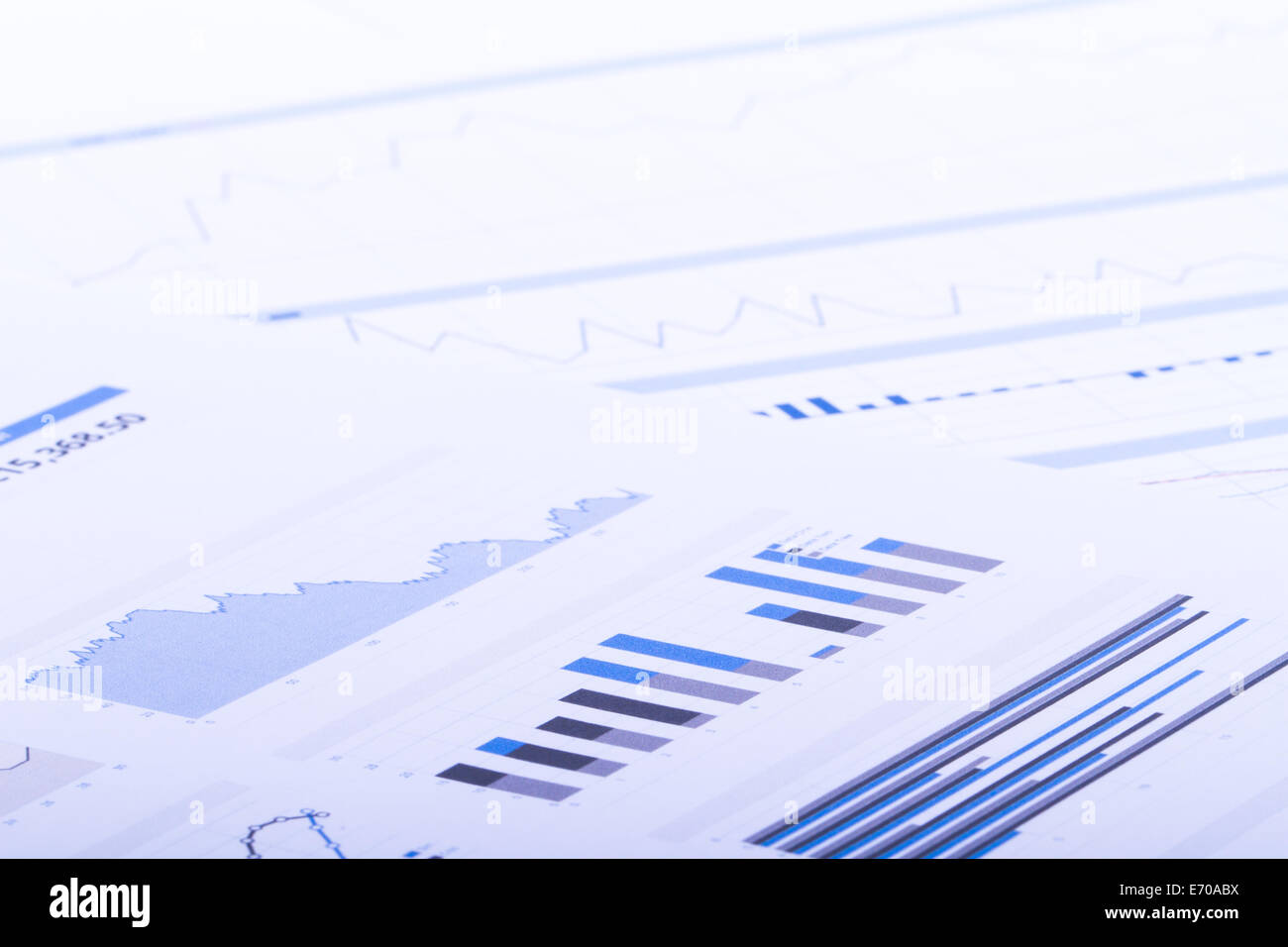 Bar chart graphs, business table Stock Photo - Alamy