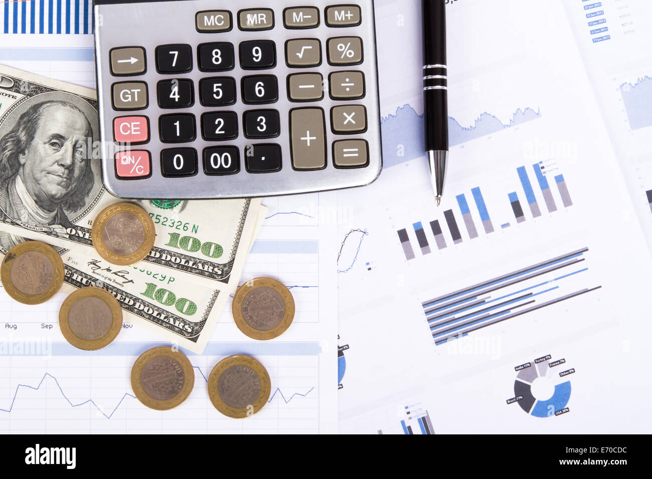 Finance concept, financial and stock market graphs, charts analysis ...