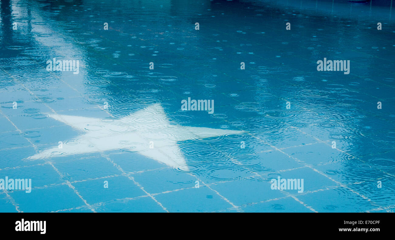 Rain in the pool Stock Photo - Alamy