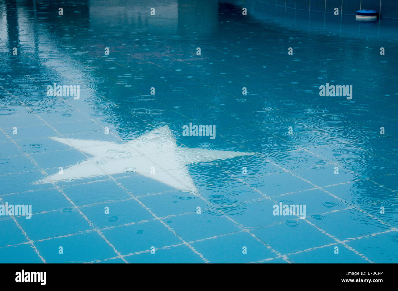 Rain in the pool Stock Photo - Alamy