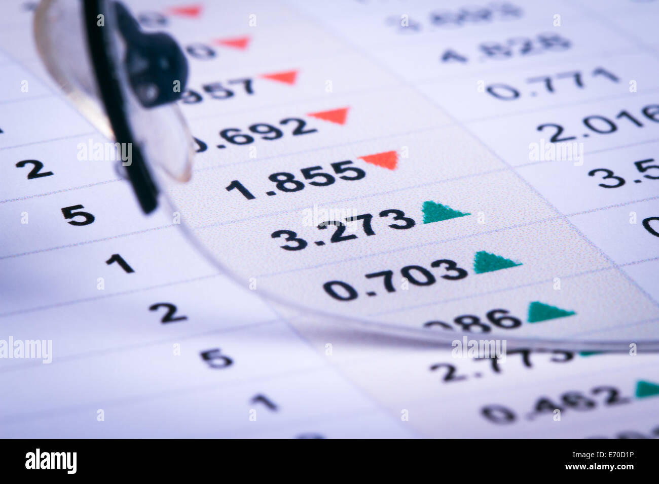 Close up view of financial data chart graphs and analysis Stock Photo ...