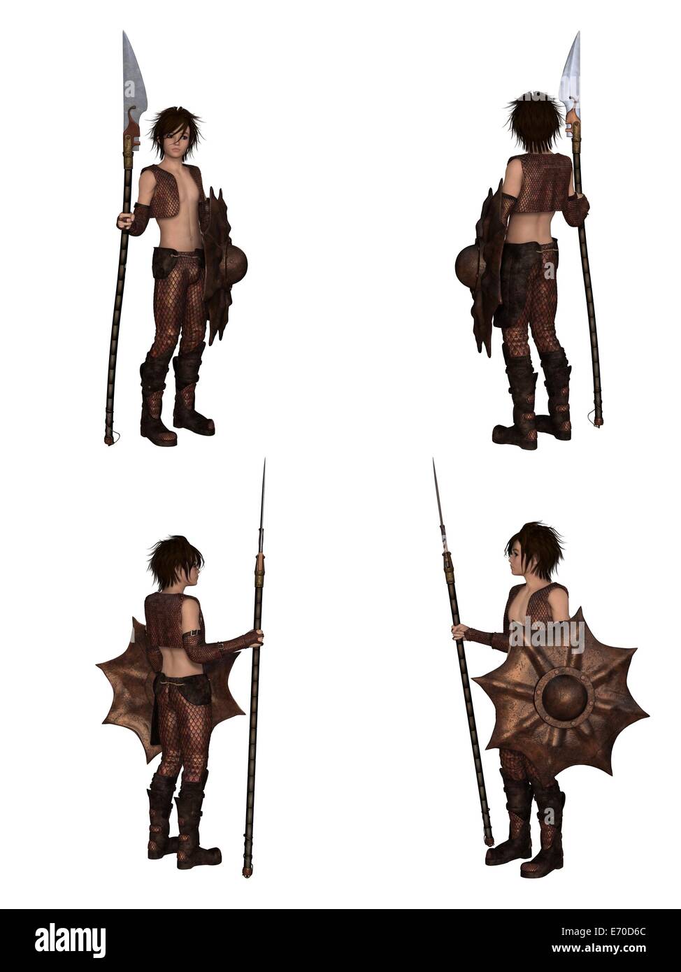 Dragon Warrior Boy Fantasy Character Set Stock Photo - Alamy