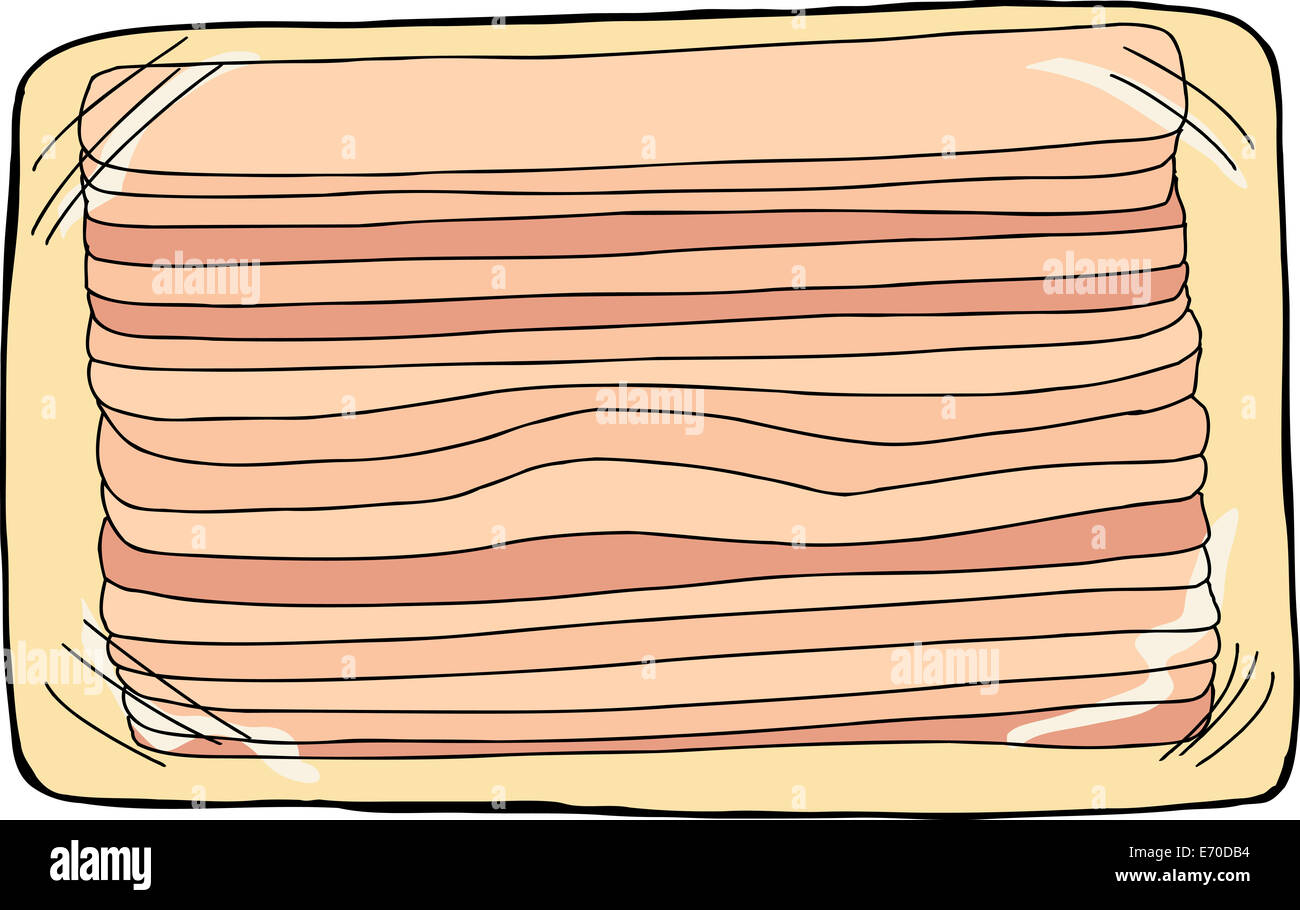 Cartoon bacon strips package over isolated background Stock Photo - Alamy
