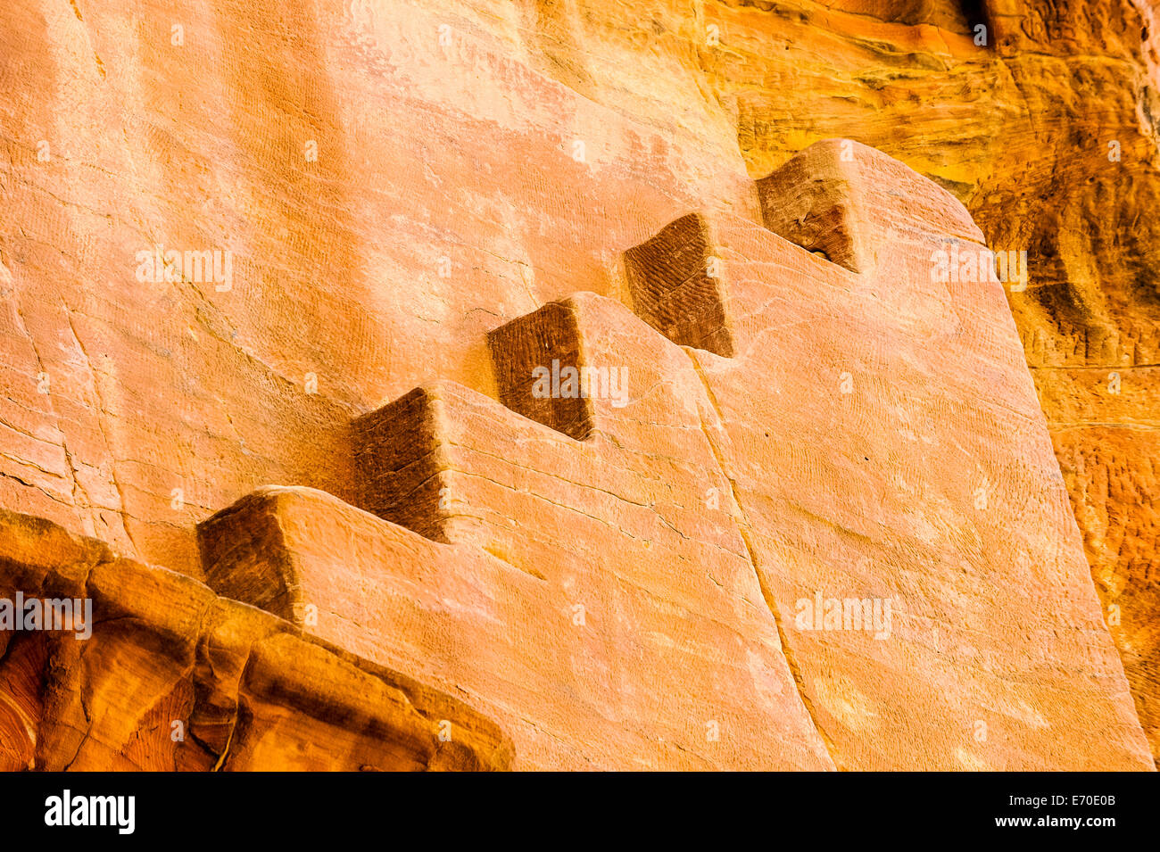 Petra is Jordan's most visited tourist attraction. Stair cut into the ...