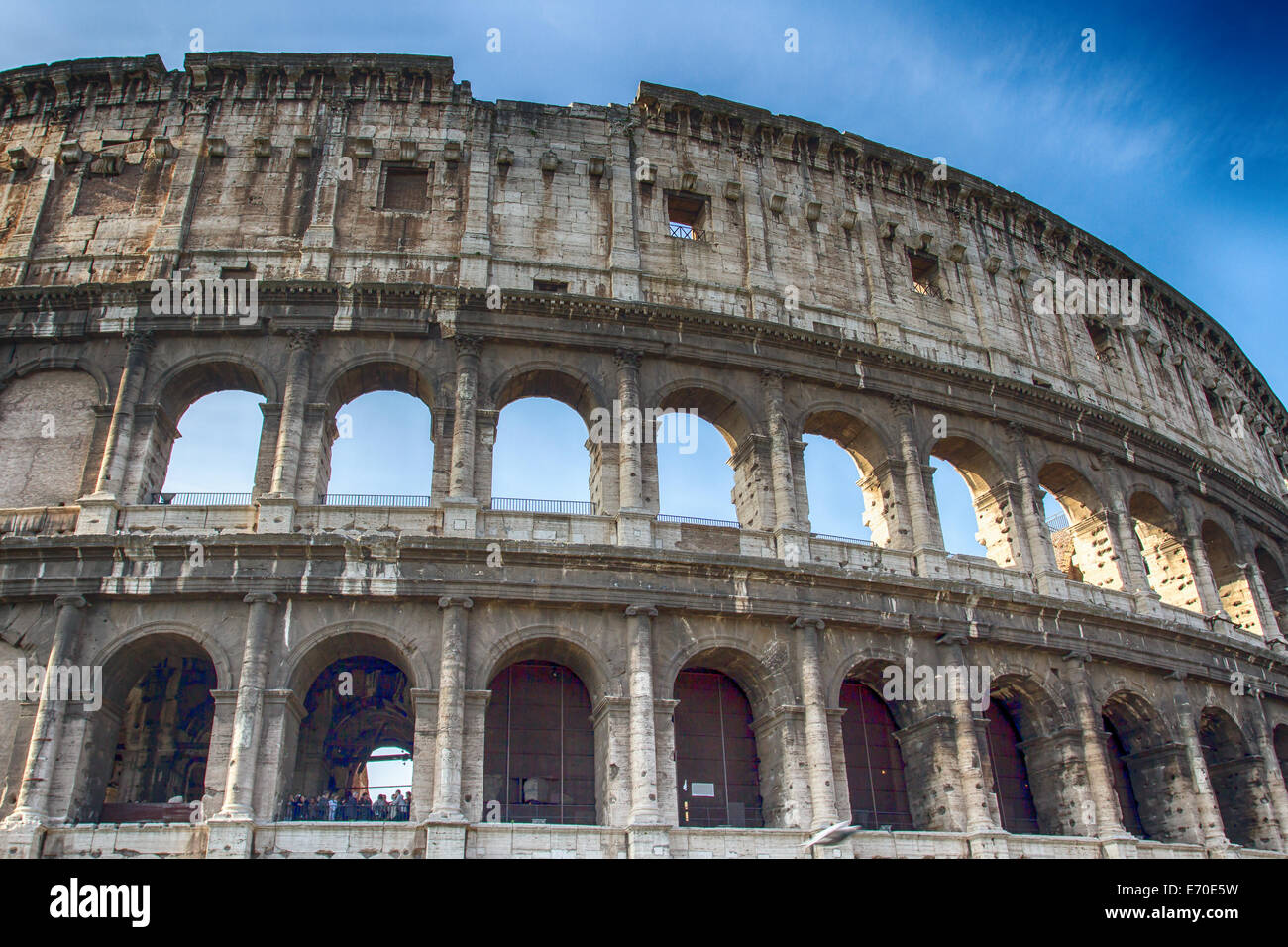view of the Colosseum Amphitheater in Rome Stock Photo - Alamy