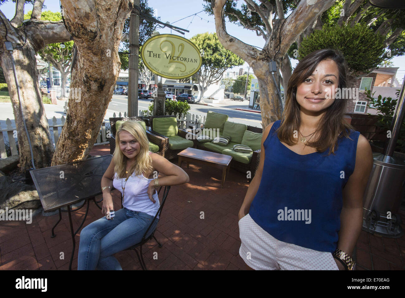Los Angeles, California, USA. 18th Aug, 2014. Aleksandra Pesic, left ...