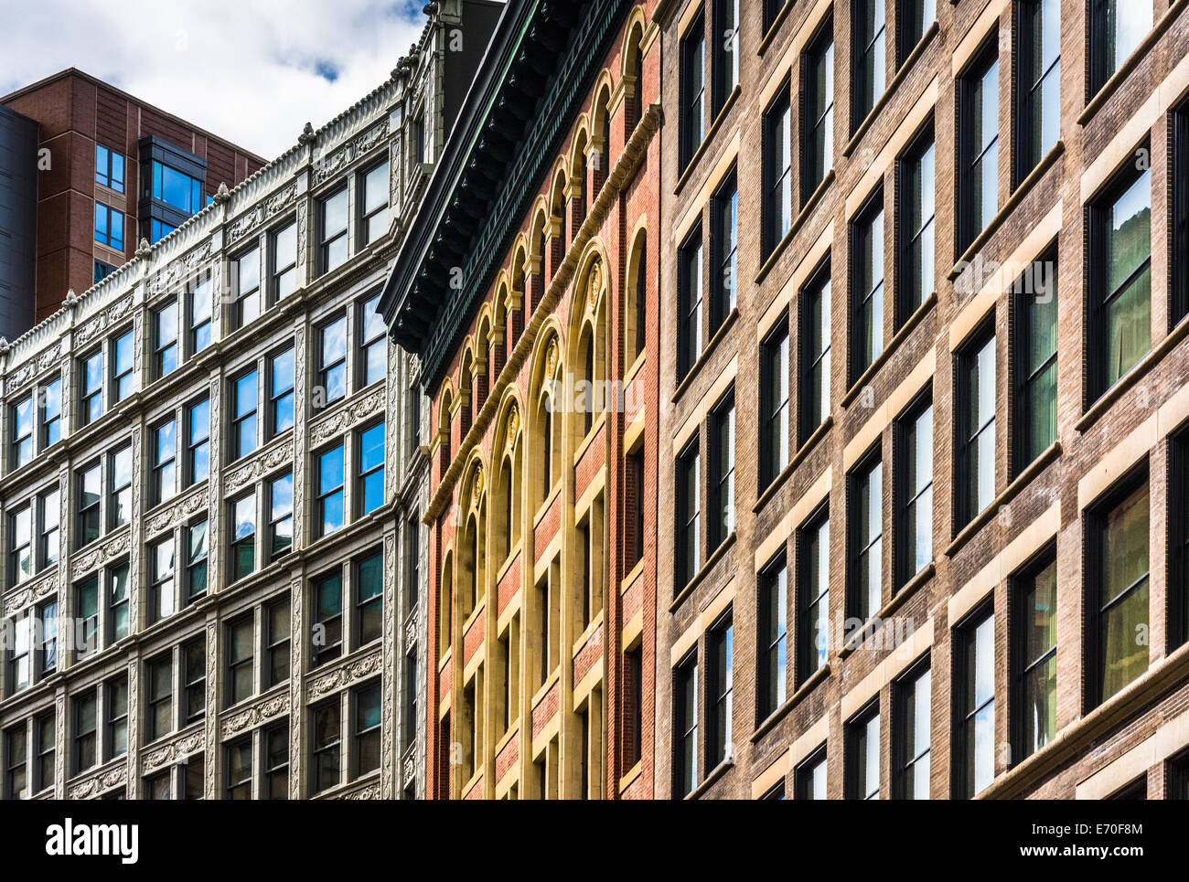 Patterns of windows on buildings in Boston, Massachusetts Stock Photo ...