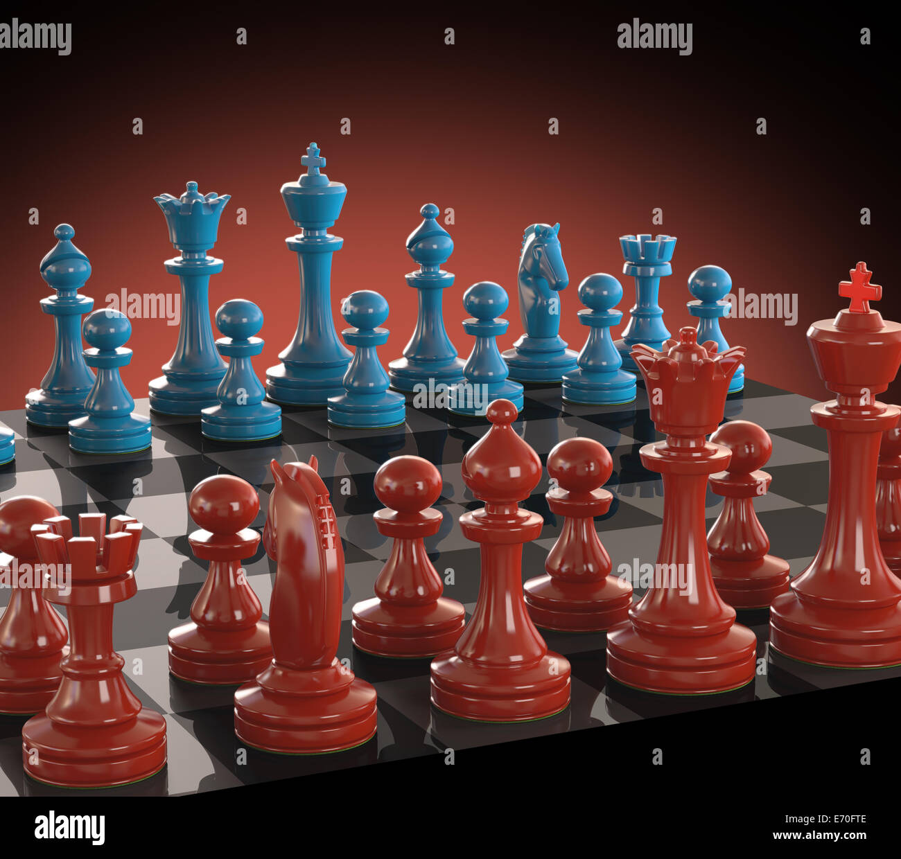 Chess board with pieces of colored glass. Clipping path included Stock ...