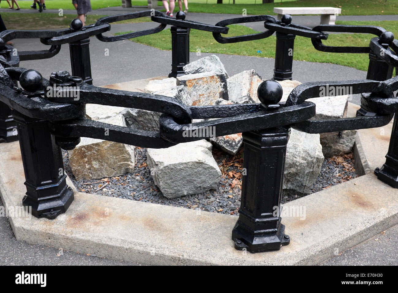 Part of chain used to block off Hudson River at West Point during the ...