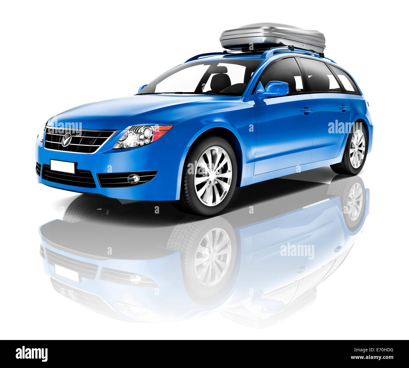 Isolated 3d blue car hi-res stock photography and images - Alamy