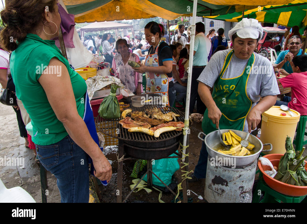 Traditional food jungle Juane, Tacacho and Cecina, fried bananain Tingo ...