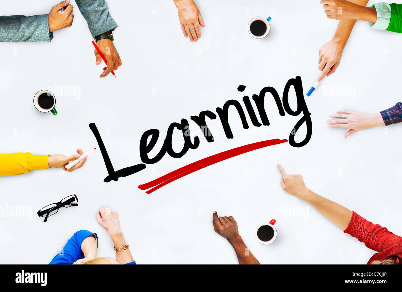 Group of Multiethnic People Discussing About Learning Stock Photo - Alamy