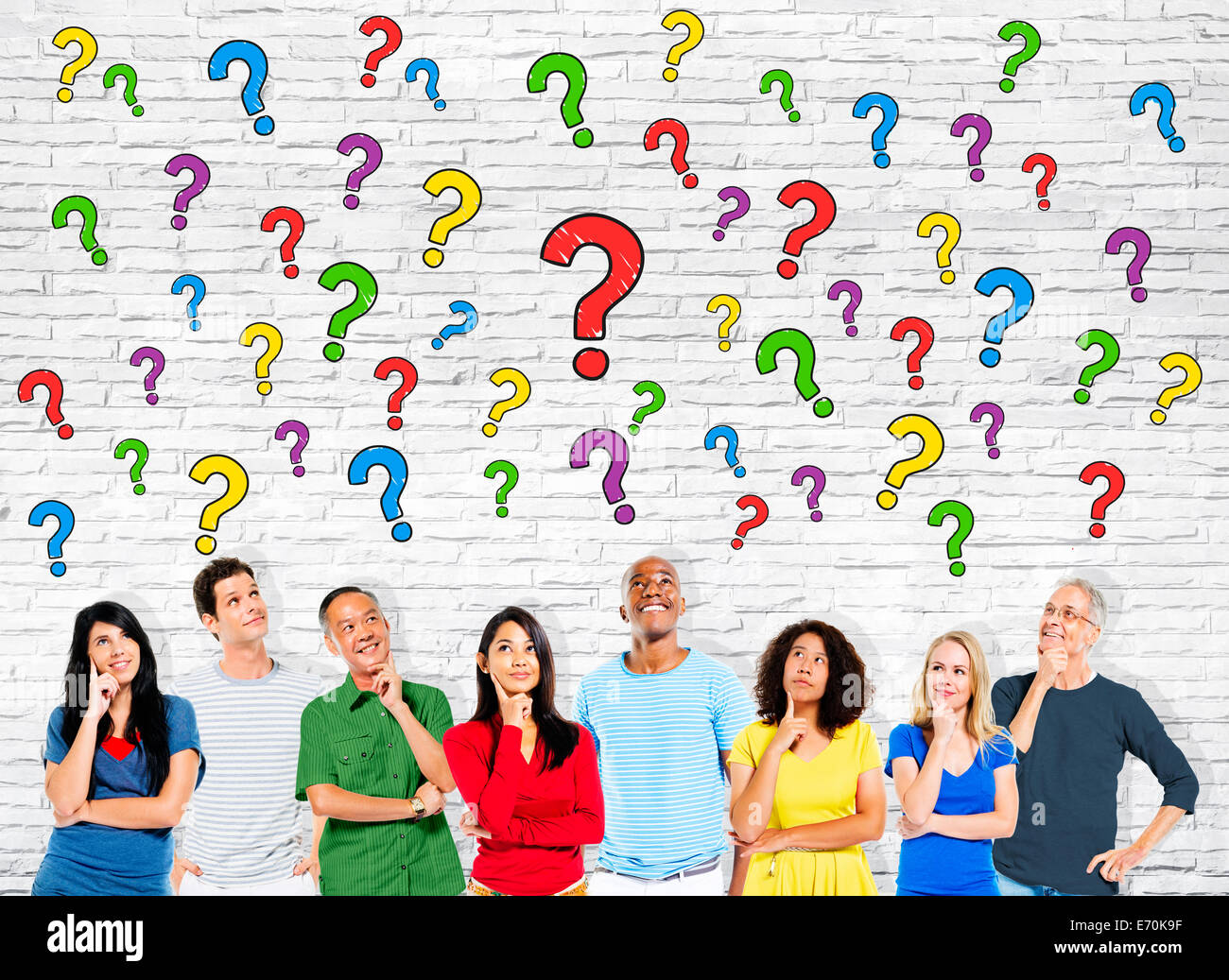 Multi ethnic group people thinking question hi-res stock photography ... Multi ethnic group people thinking question hi-res stock photography ...