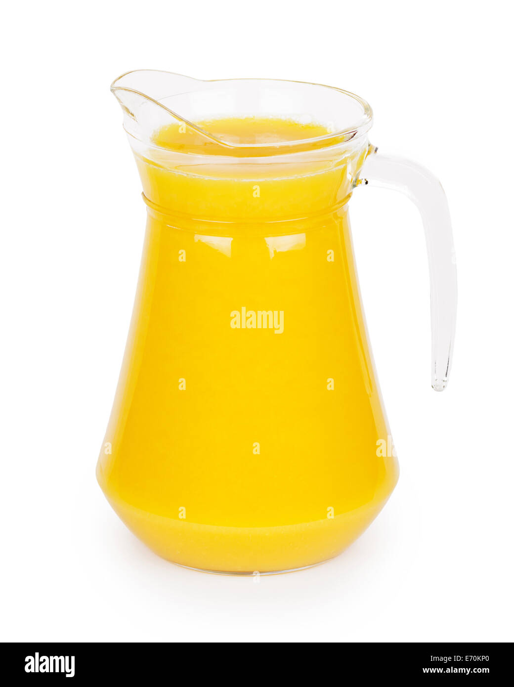 Fresh orange juice in pitcher on white background Stock Photo - Alamy