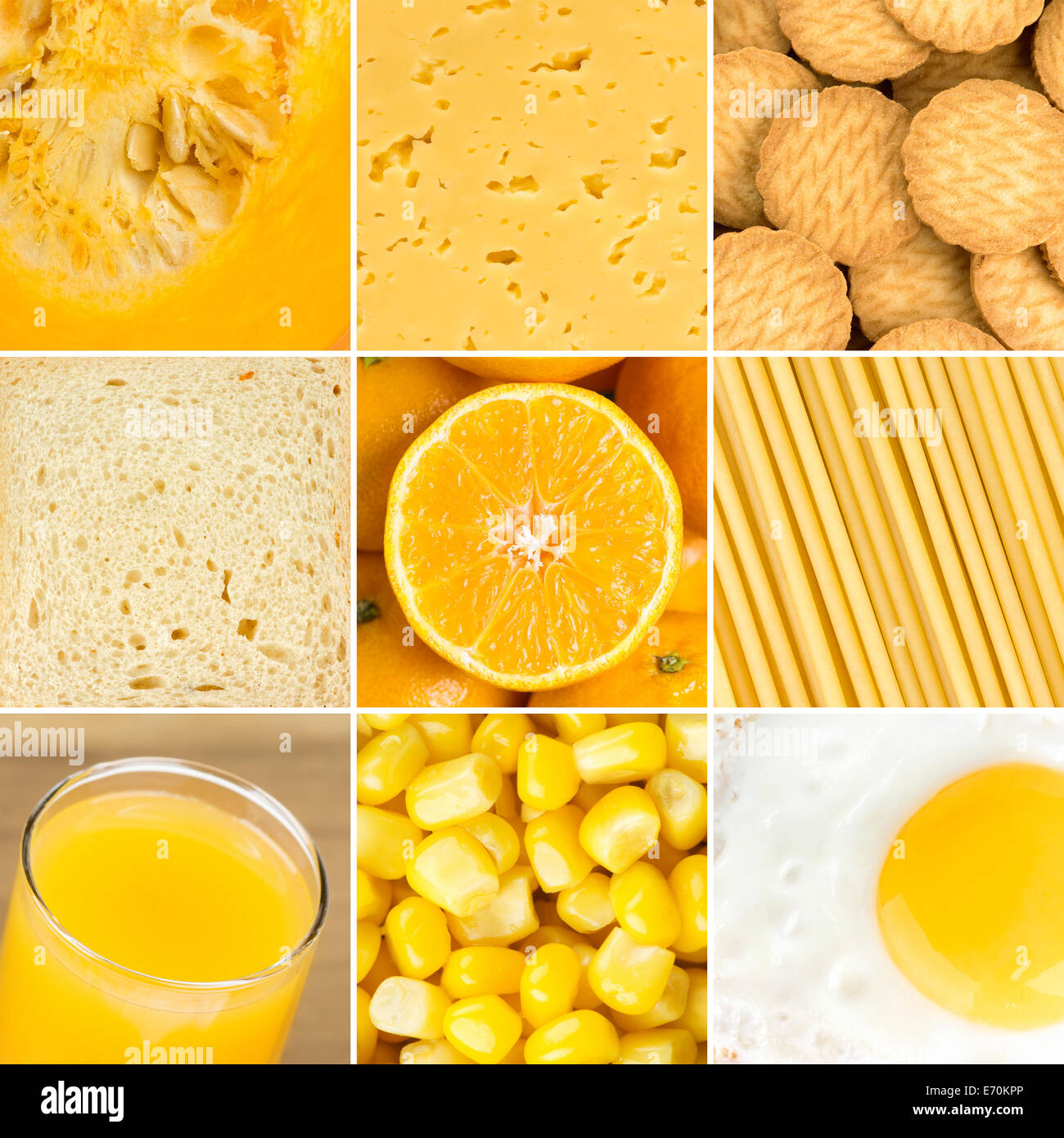 Yellow healthy food background Stock Photo - Alamy