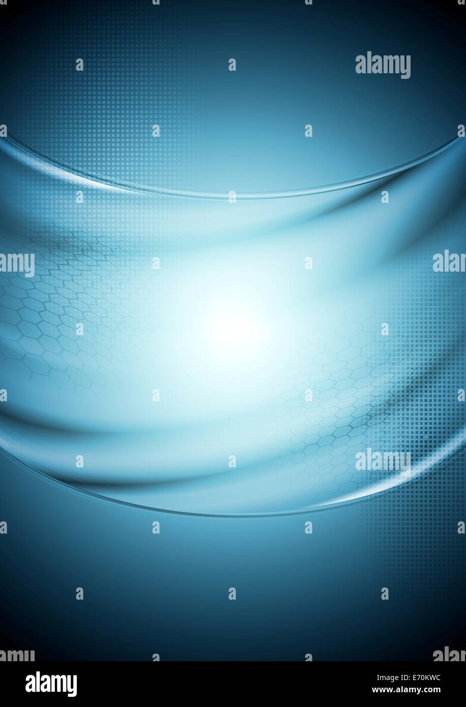 Abstract tech wavy blue background. Vector illustration Stock Photo - Alamy