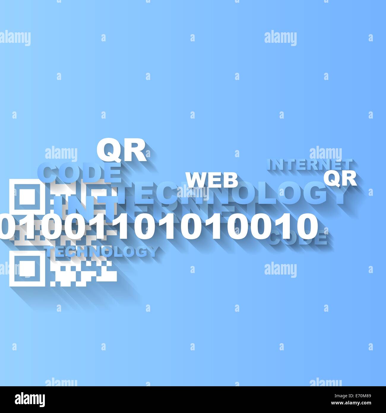 Abstract background with tech words. Vector design Stock Photo - Alamy