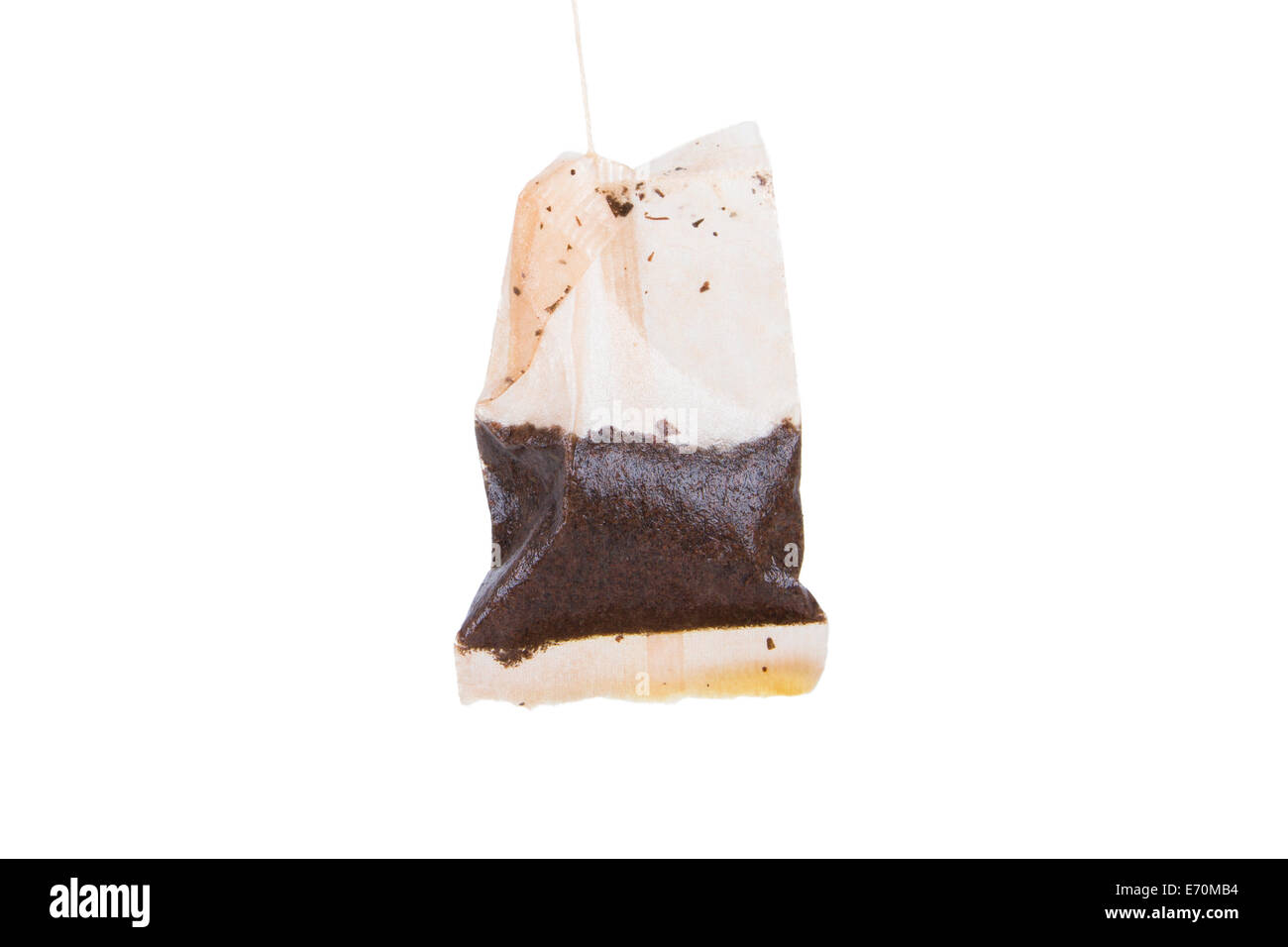 Wet tea bag, isolated on white background Stock Photo - Alamy