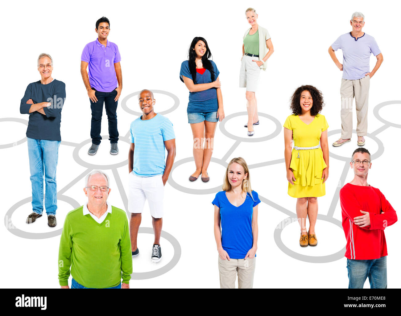 Group of multi-ethnic people in a connection themed picture Stock Photo ...