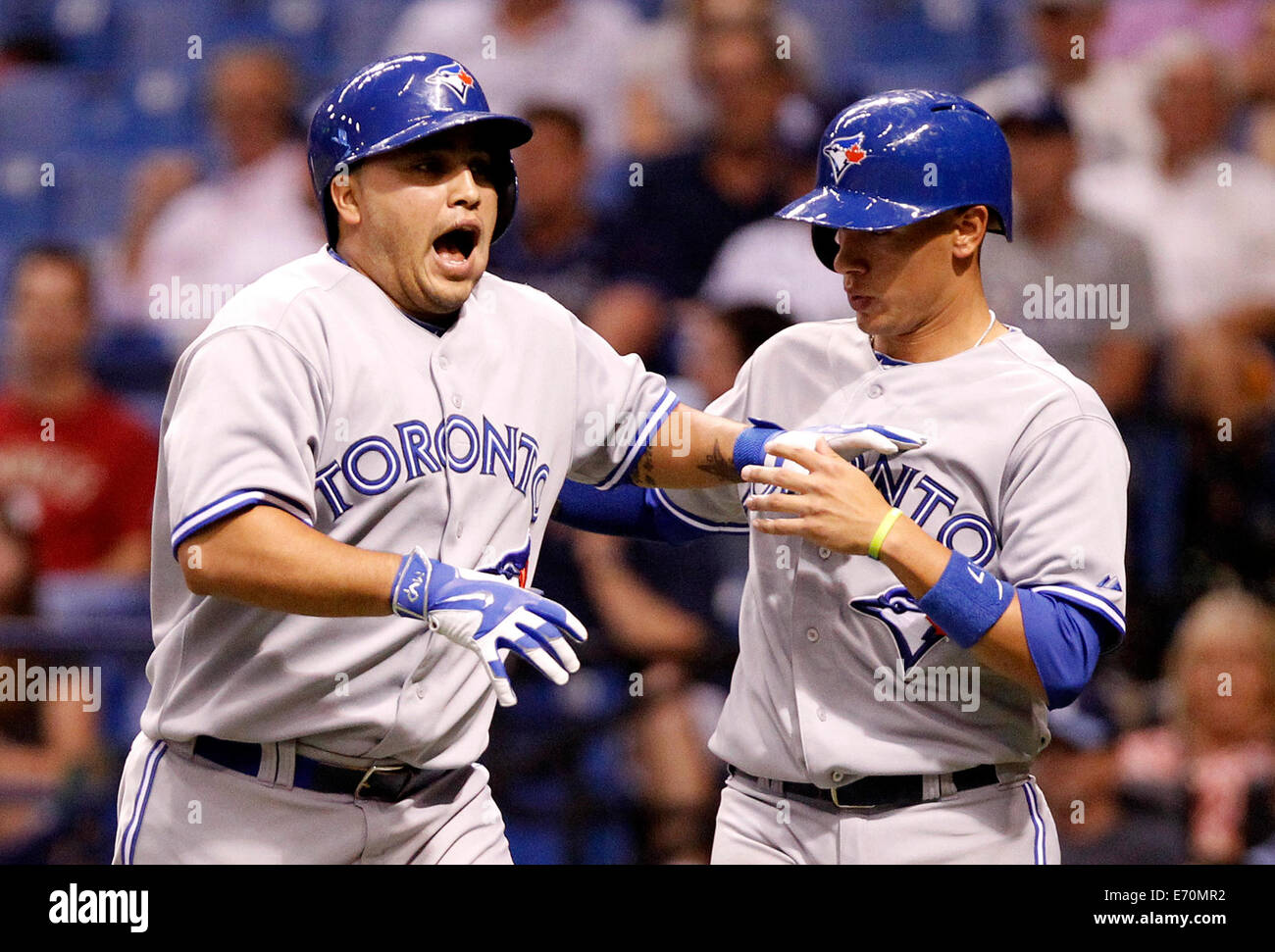 Tampa, Florida, US. 2nd Sep, 2014. Former Ray Dioner Navarro celebrates ...