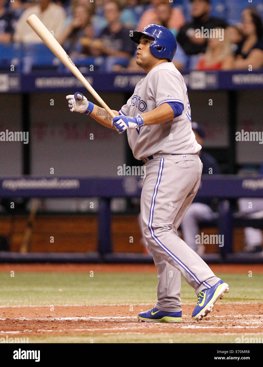 Tampa, Florida, US. 2nd Sep, 2014. Former Ray Dioner Navarro admires ...