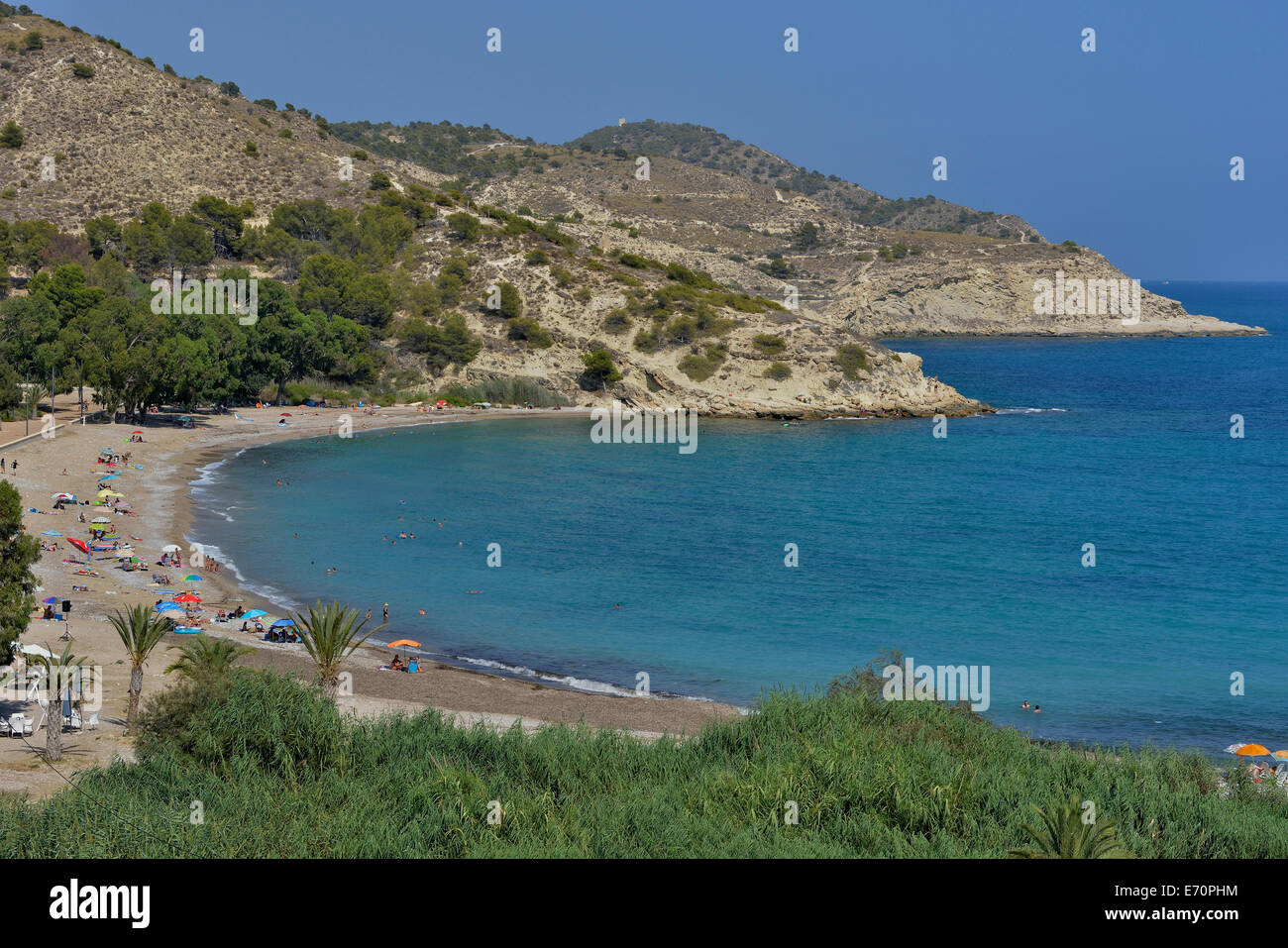 Playa del Torres beach, Villajoyosa or La Vila Joiosa, Costa Blanca ...