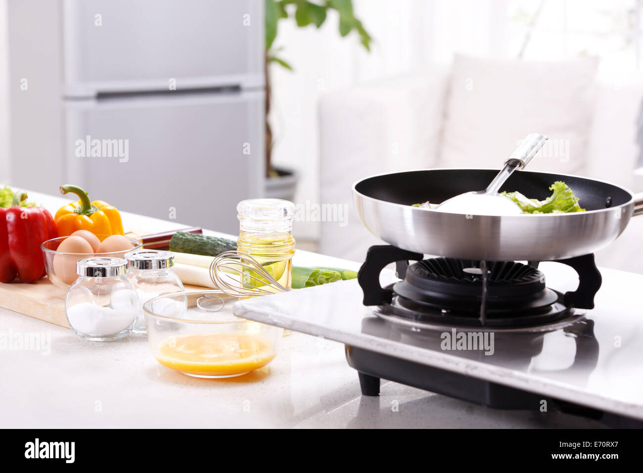 Food in kitchen Stock Photo - Alamy
