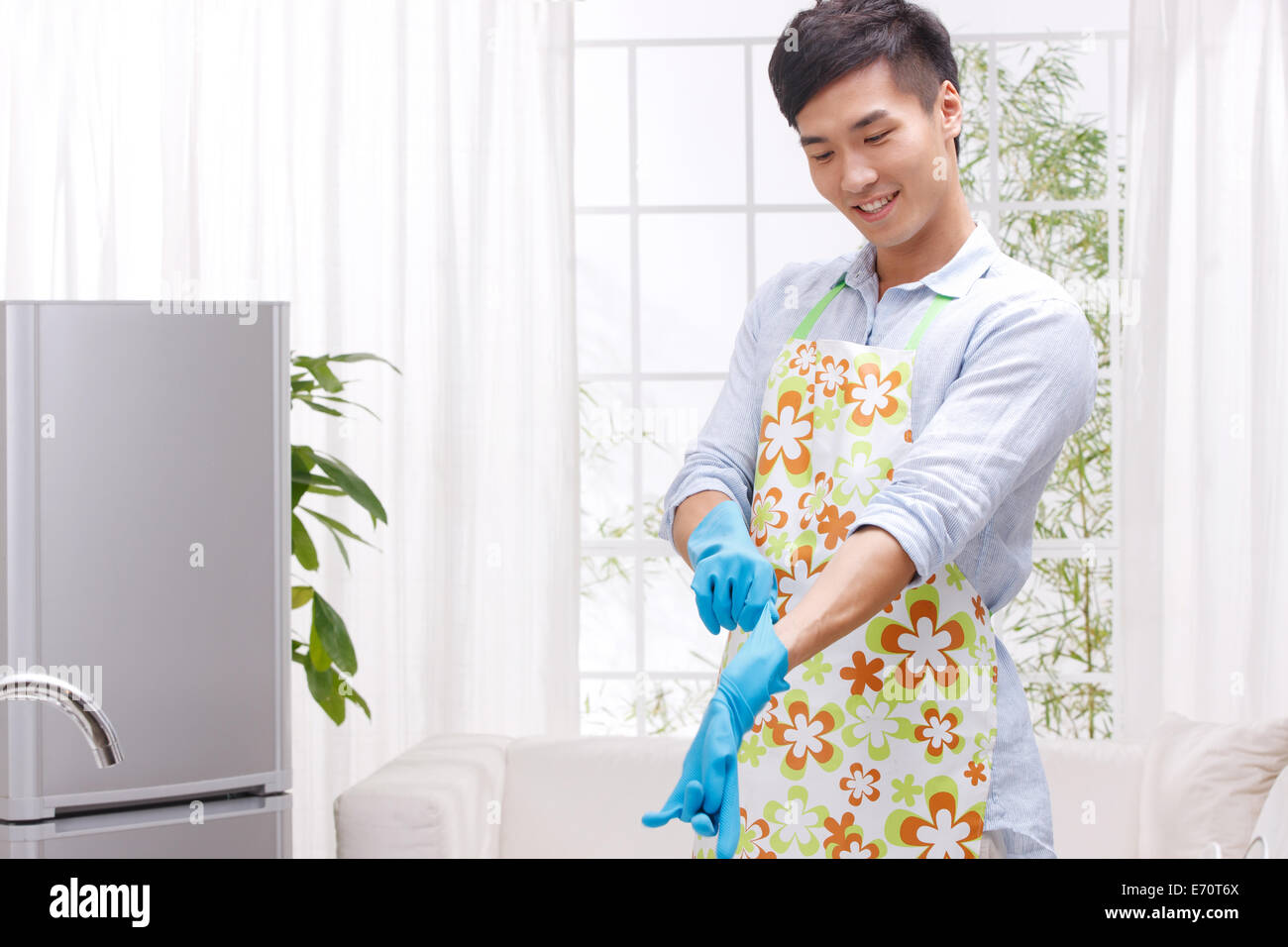 Kitchen looking hygiene man young man male white male hi-res stock ...