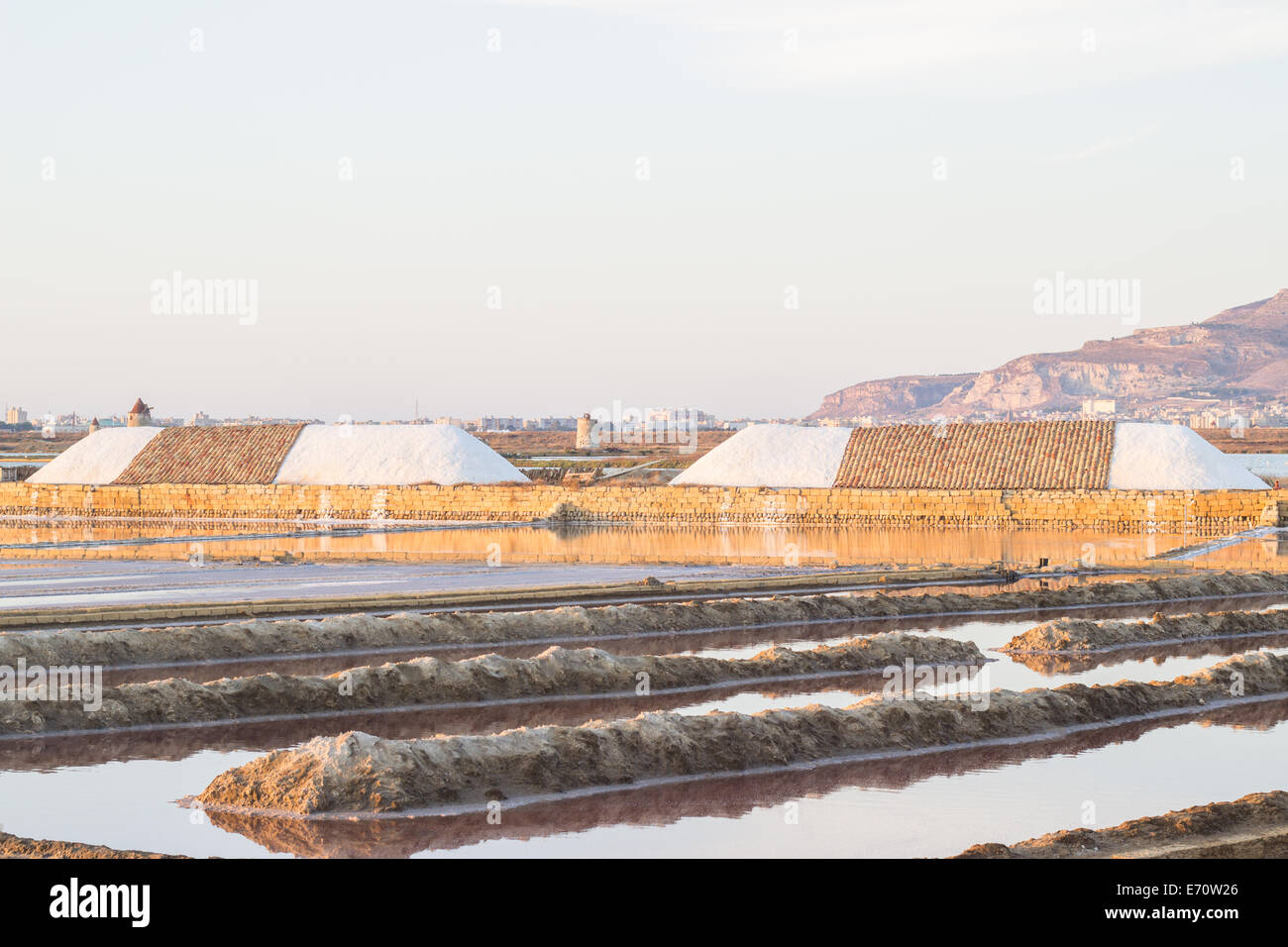 "salt marsh" salt mounds landscape Stock Photo - Alamy