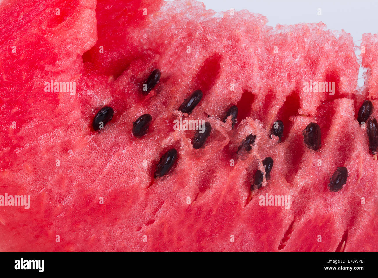 Close up, detail view of red, fresh watermelon as texture background ...