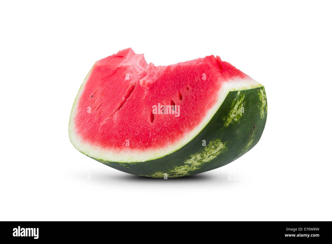 Close up view, slice of fresh watermelon piece, isolated on white ...