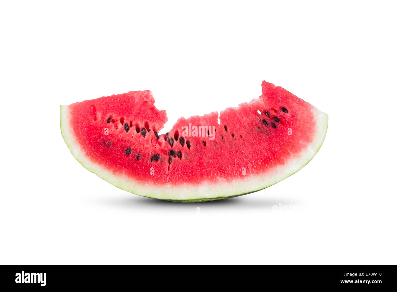 Close up view, slice of fresh watermelon piece, isolated on white ...