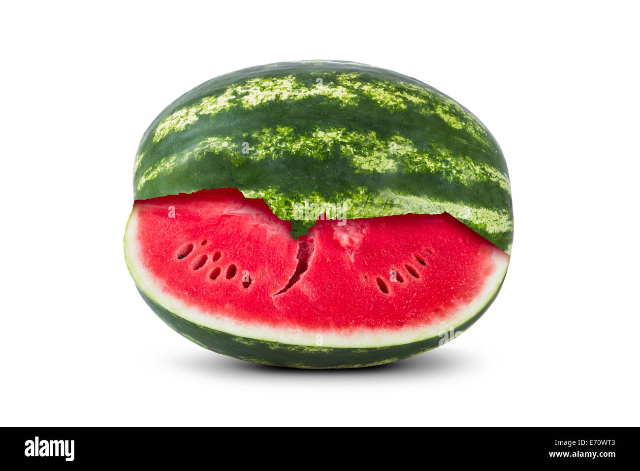 Sliced big watermelon, isolated on white background Stock Photo - Alamy