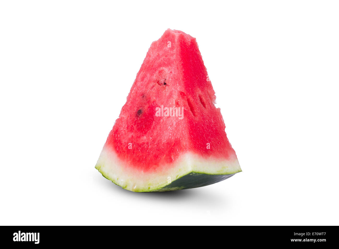 Close up view of single, sliced, fresh watermelon, isolated on white ...