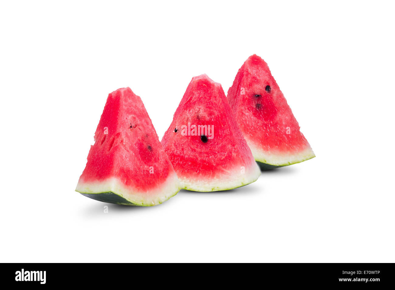 Three watermelons in row, isolated on white background Stock Photo - Alamy