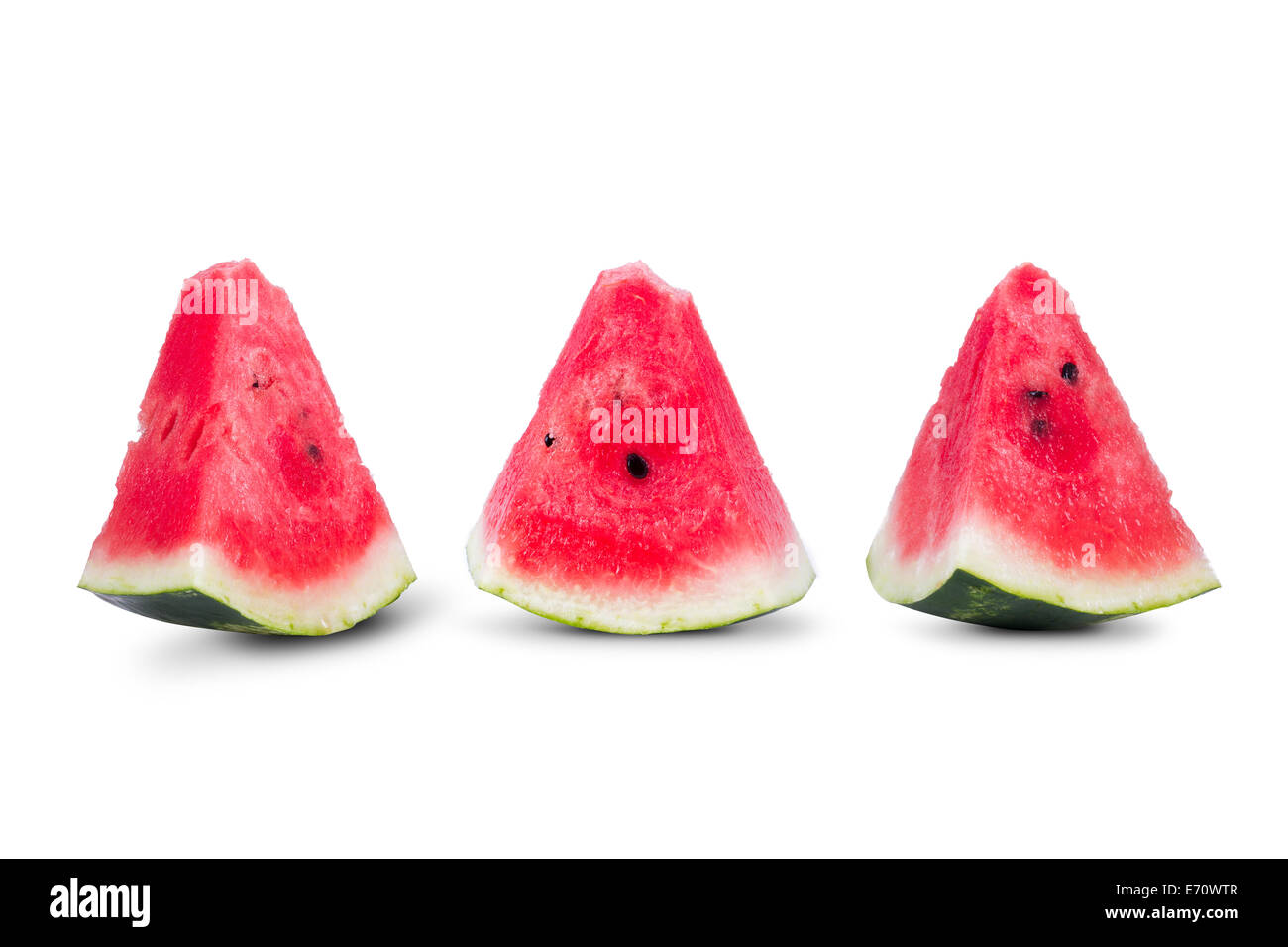 Three watermelons in row, isolated on white background Stock Photo - Alamy