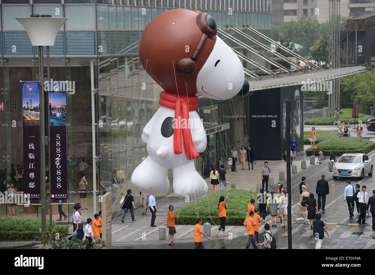 Shanghai, China. 3rd Sep, 2014. An eight-meter-tall Snoopy is seen in ...