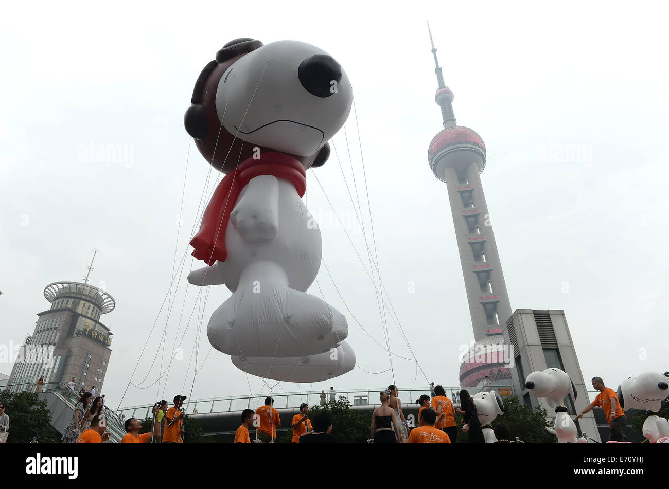 Shanghai, China. 3rd Sep, 2014. An eight-meter-tall Snoopy is seen in ...