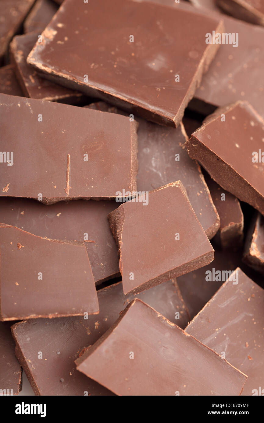 Pieces of chocolate. Closeup Stock Photo - Alamy