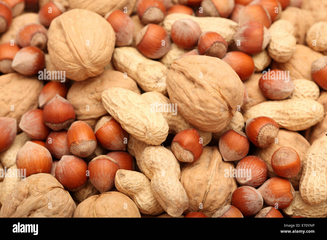 Nuts Background. Closeup Stock Photo - Alamy