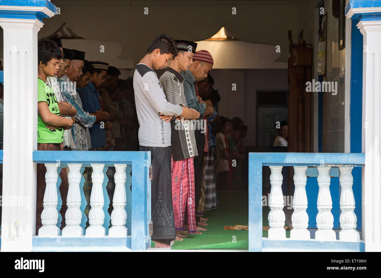Borobudur, Java, Indonesia. Muslims Praying at Friday Noon Prayers in a ...