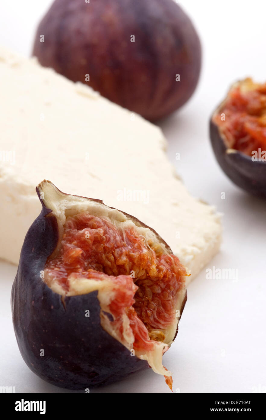 Still life food image of Figs and cheese Stock Photo - Alamy