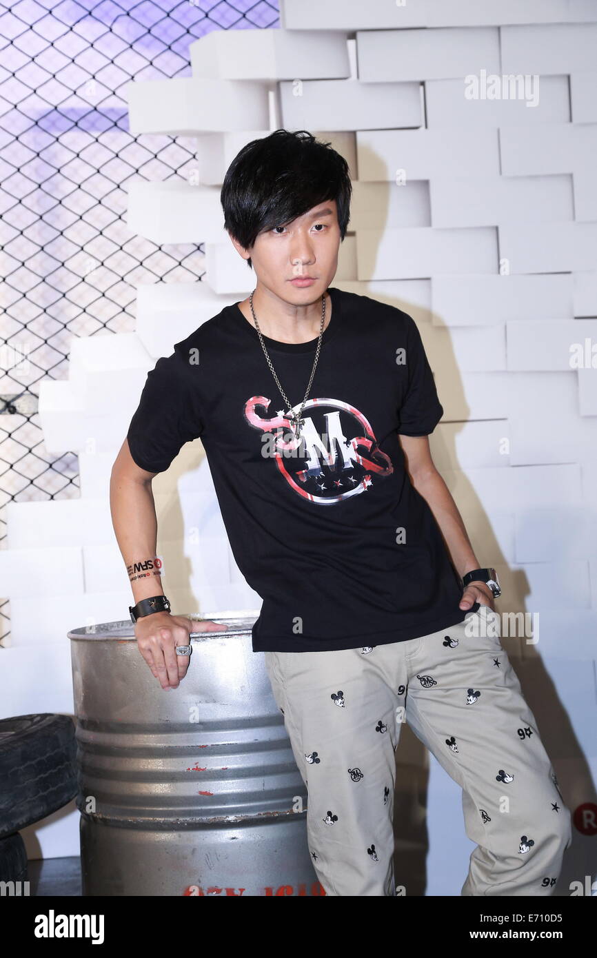 Taipei. 1st Sep, 2014. Singer JJ Lin attends a commercial activity in ...