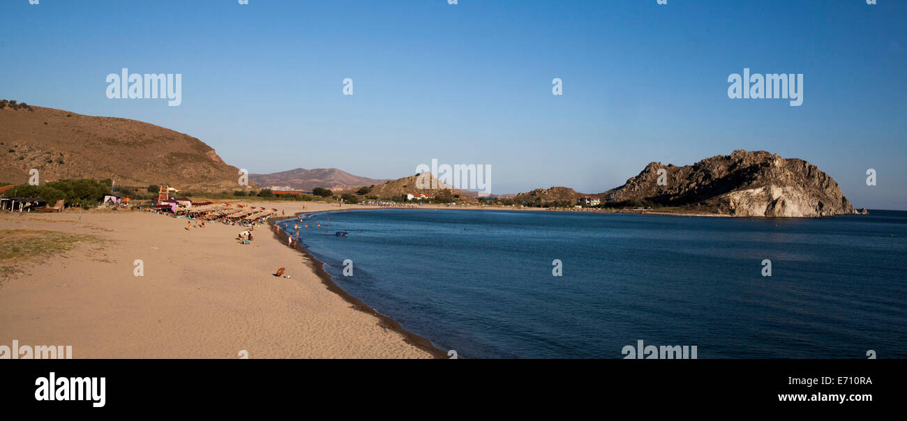 LEMNOS,GREECE - AUG 18: Thanos beach in Lemnos island, Greece Stock ...