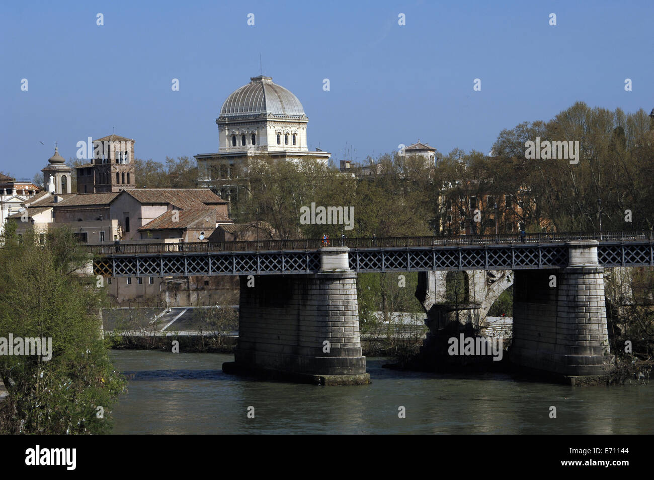 Italy. Rome. Palatine Bridge over the Tiber river. Built by Angelo ...
