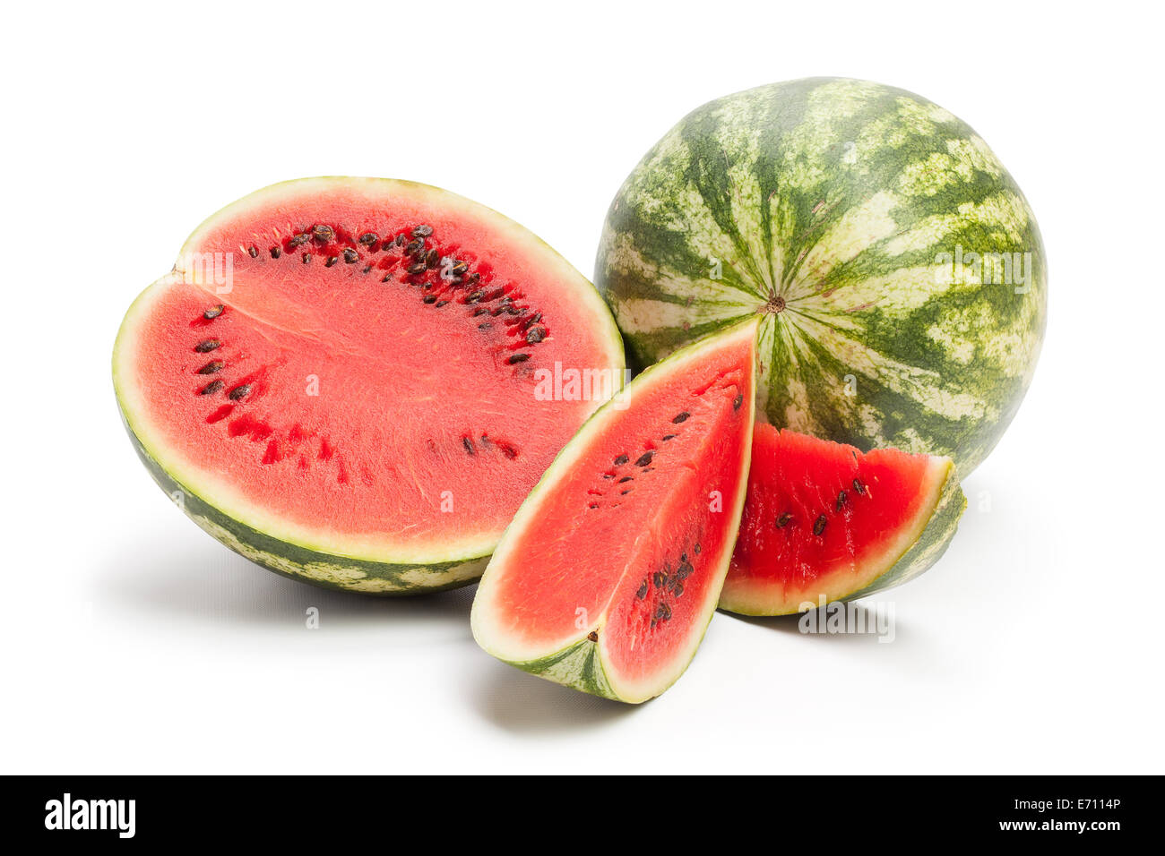 Half watermelon fruit isolated Cut Out Stock Images & Pictures - Alamy
