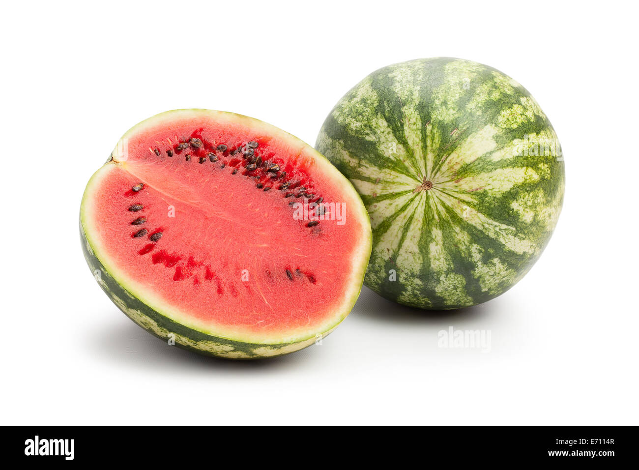 Half watermelon fruit isolated Cut Out Stock Images & Pictures - Alamy