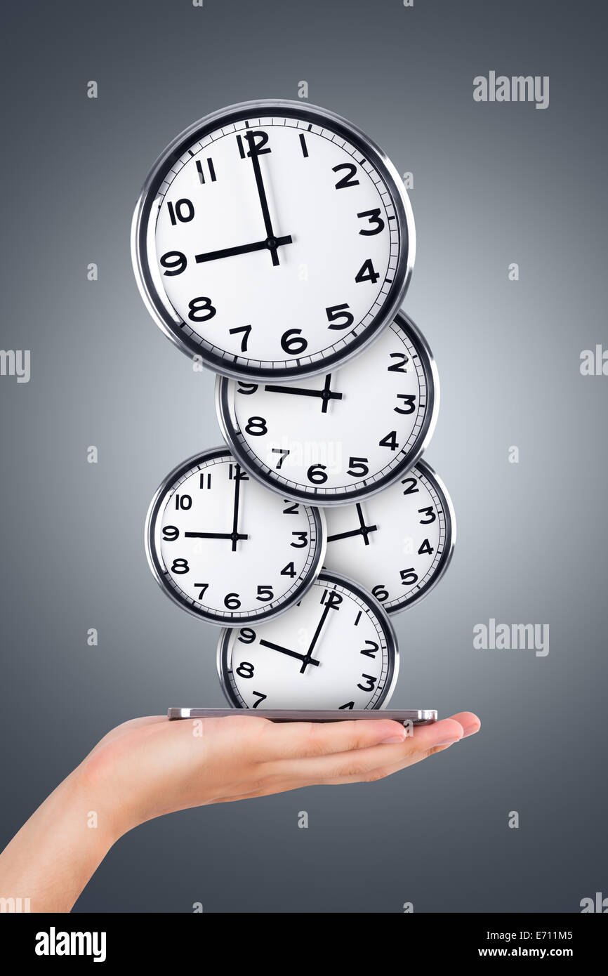 Hand holding phone showing alert hi-res stock photography and images ...