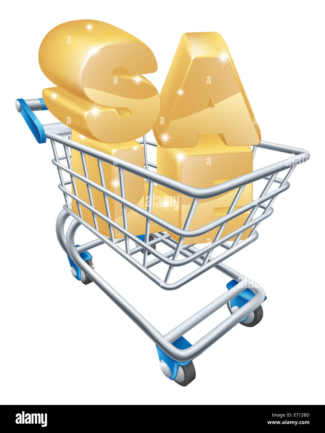 Sale shopping cart concept of a trolley with the word SALE in it Stock ...