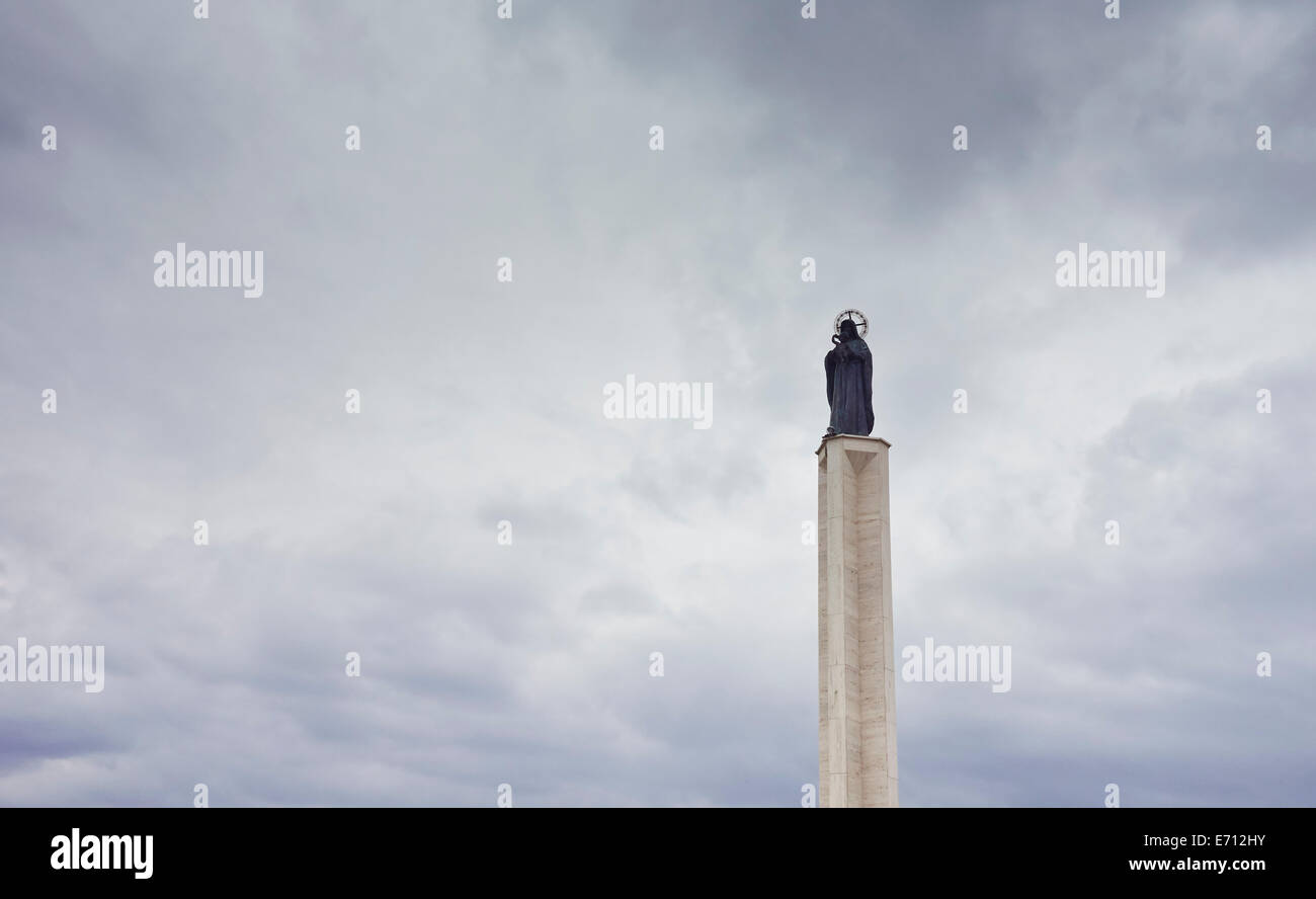 Tall plinth with statue of Christ, Pescara, Abruzzo, Italy Stock Photo ...
